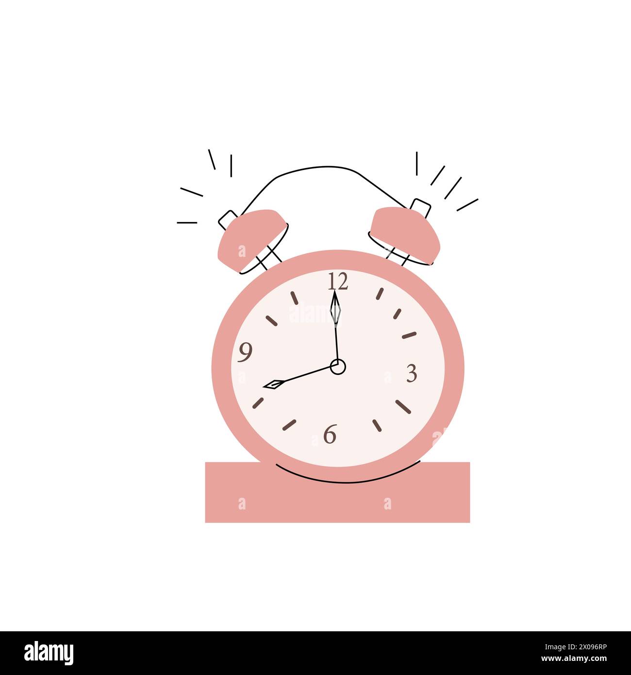 Doodle alarm clock ring cartoon illustration. Vector illustration for ...