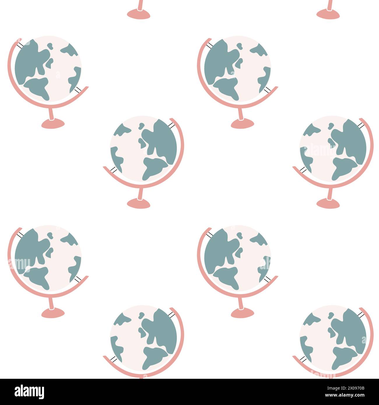 Cute school pattern with supplie globe. Vector illustration can used ...