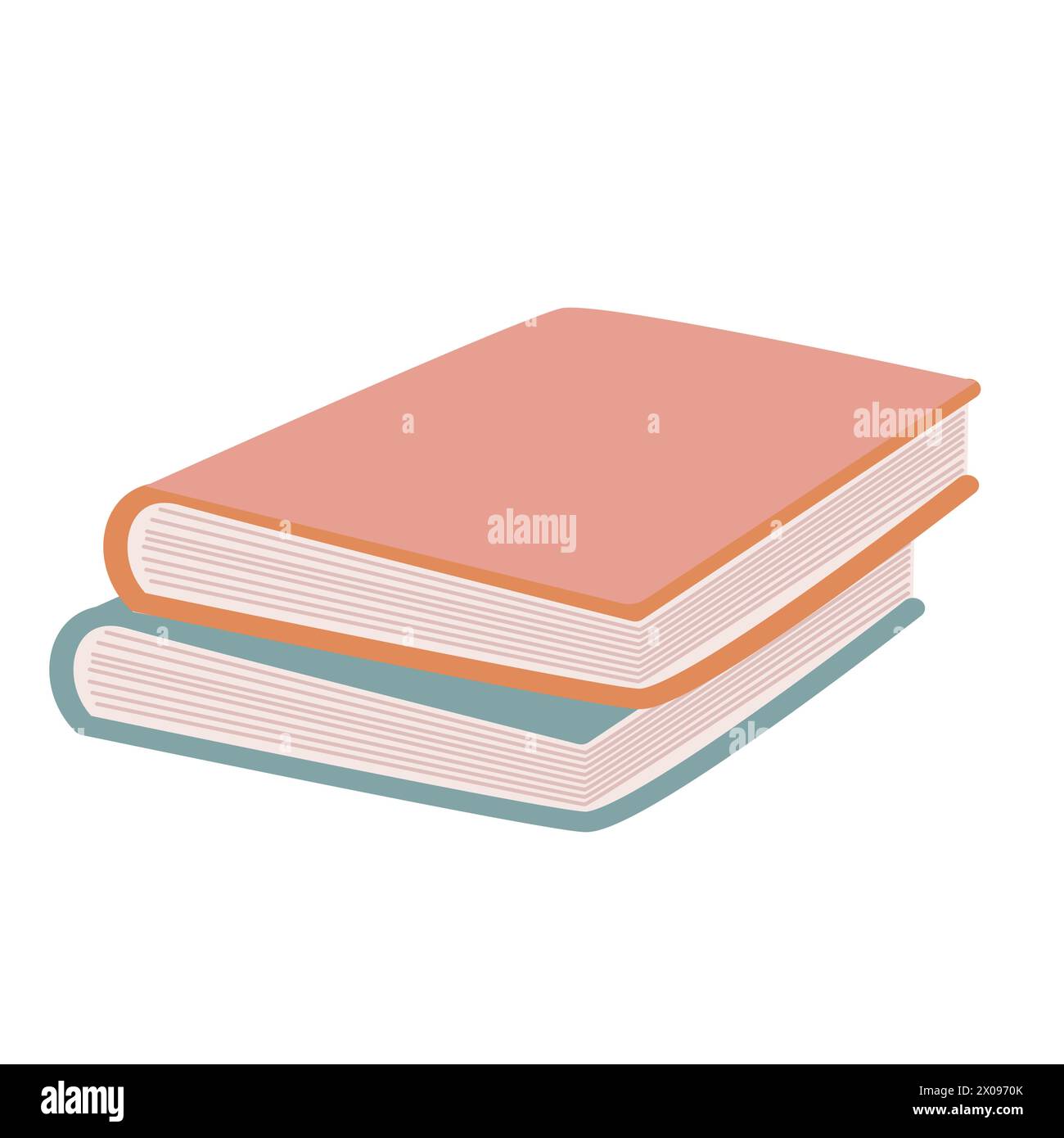 horizontal stack of colored pastel books. Vector illustration of cute pink and blue books Stock ...