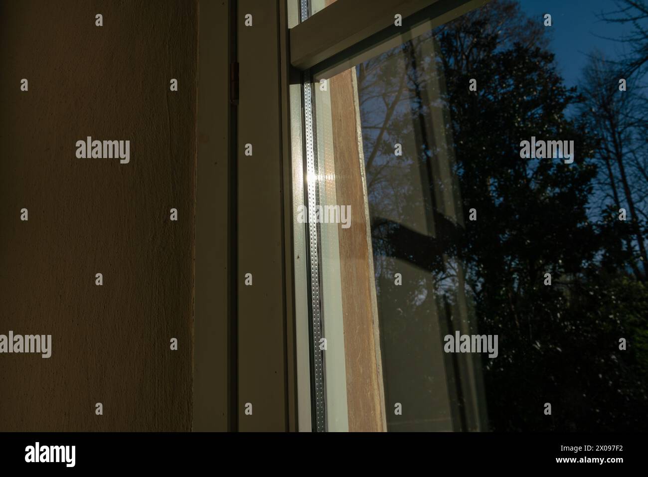 double glazed window with light and transparency effects, the solar ...