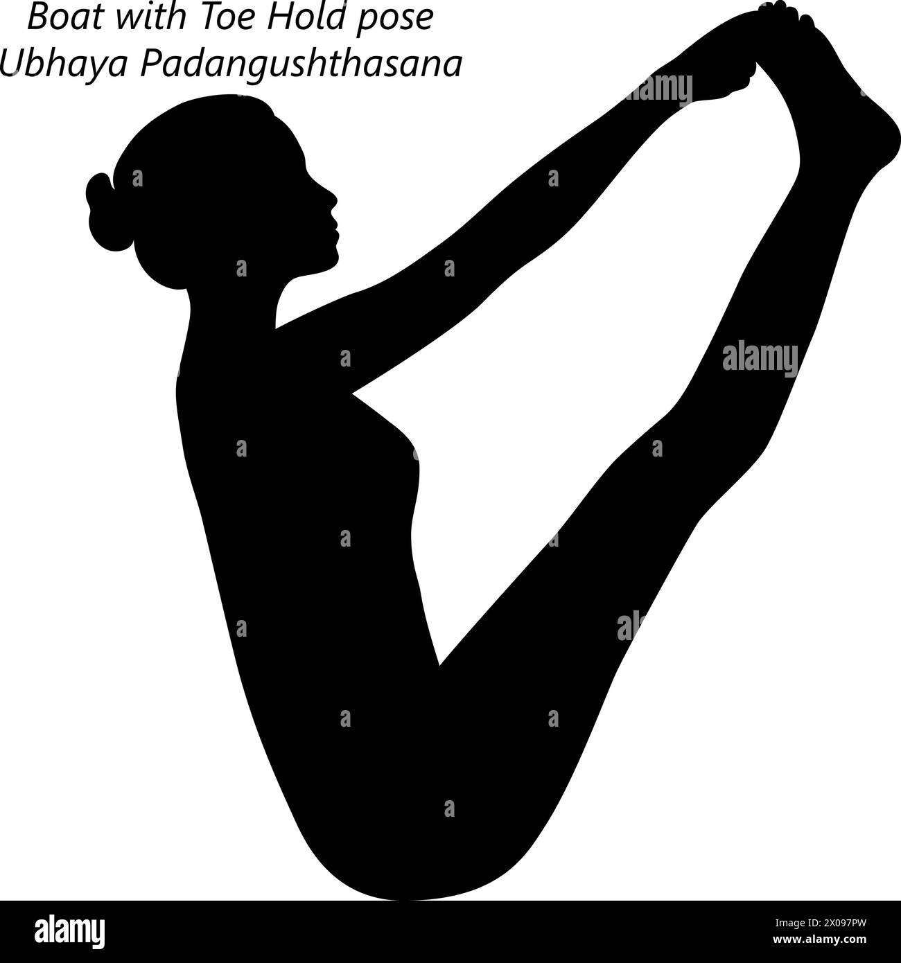 Boat Pose Silhouette Navasana Yoga Illustrations & Vectors