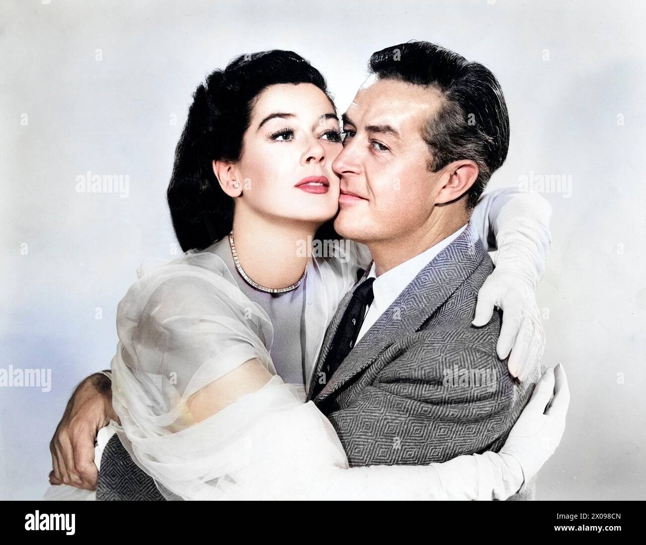 Rosalind Russell Ray Milland On Set Of The Film A Woman Of