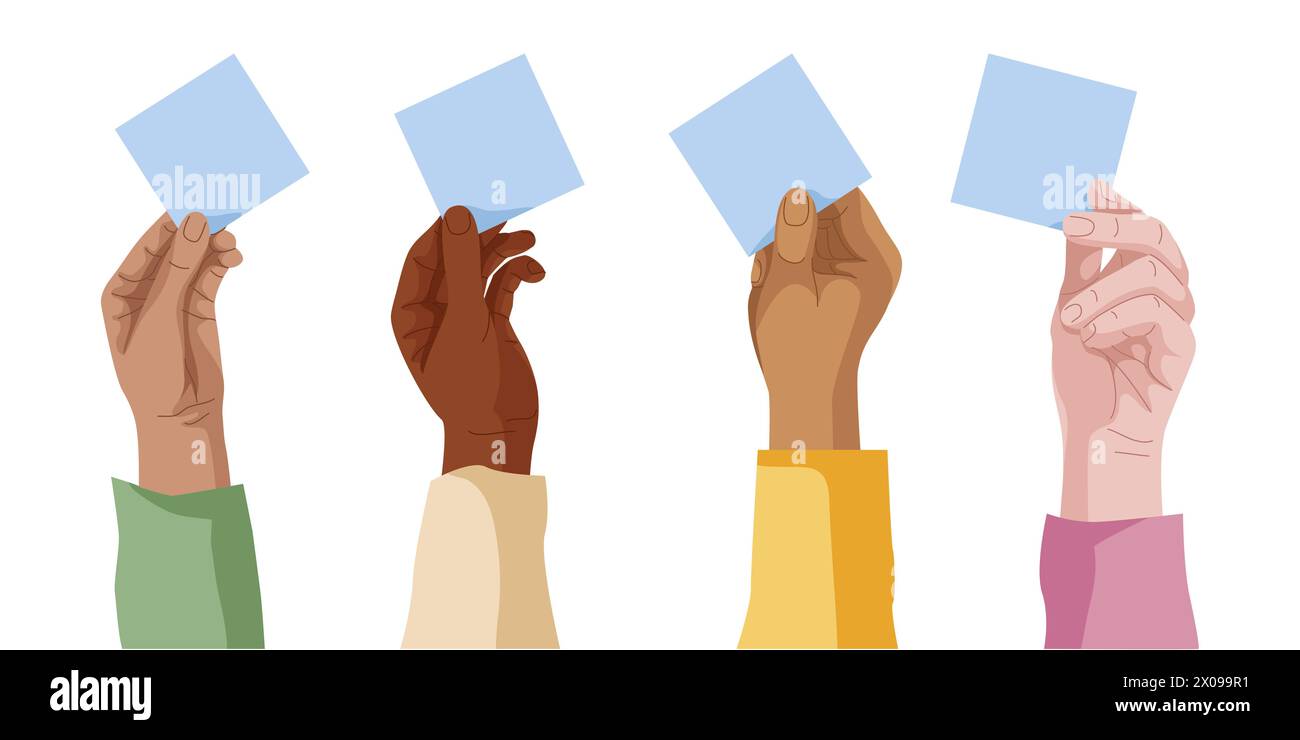 Cartoon hands holding piece paper hi-res stock photography and images ...
