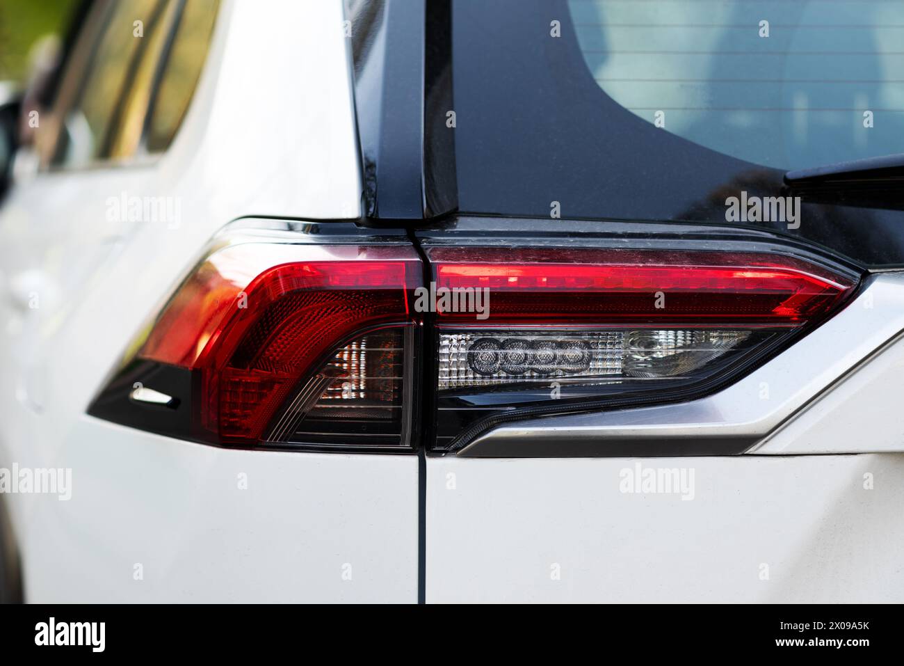 Ukraine, Kyiv, April 10, 2024. Toyota RAV4 Hybrid, new model, rear ...