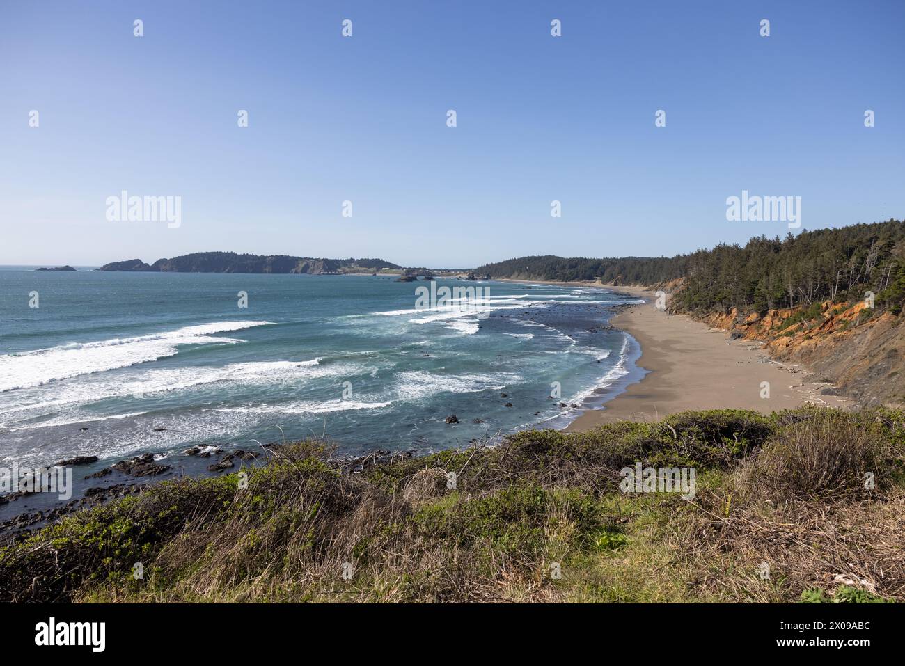Welcome to Port Orford in the beautiful southern Oregon coast Stock ...