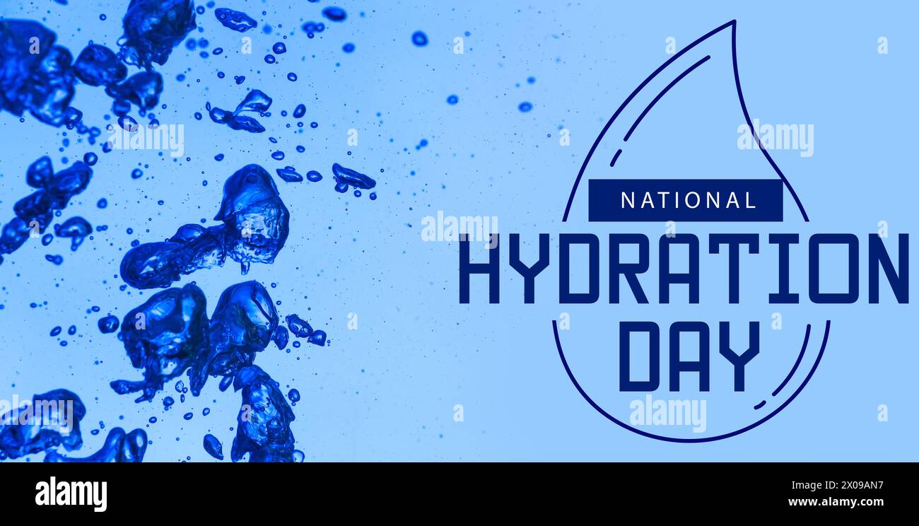 Clear water with air bubbles on blue background. Banner for National ...