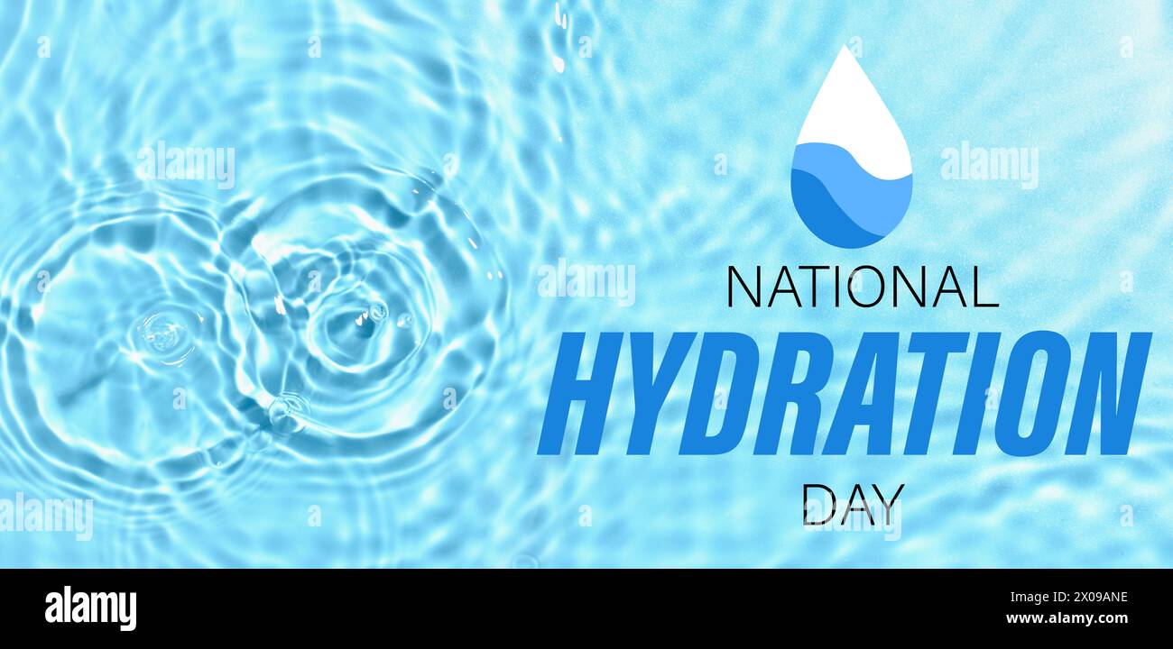 Texture of water with ripples on blue background. Banner for National ...