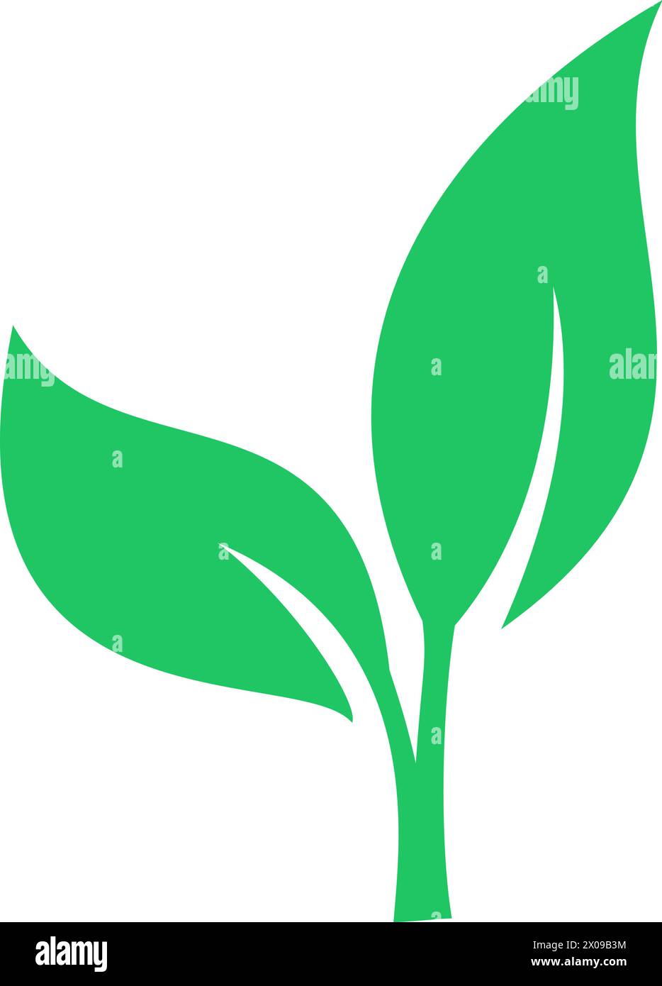 Green leaves icon as environmental preservation symbol Stock Vector ...