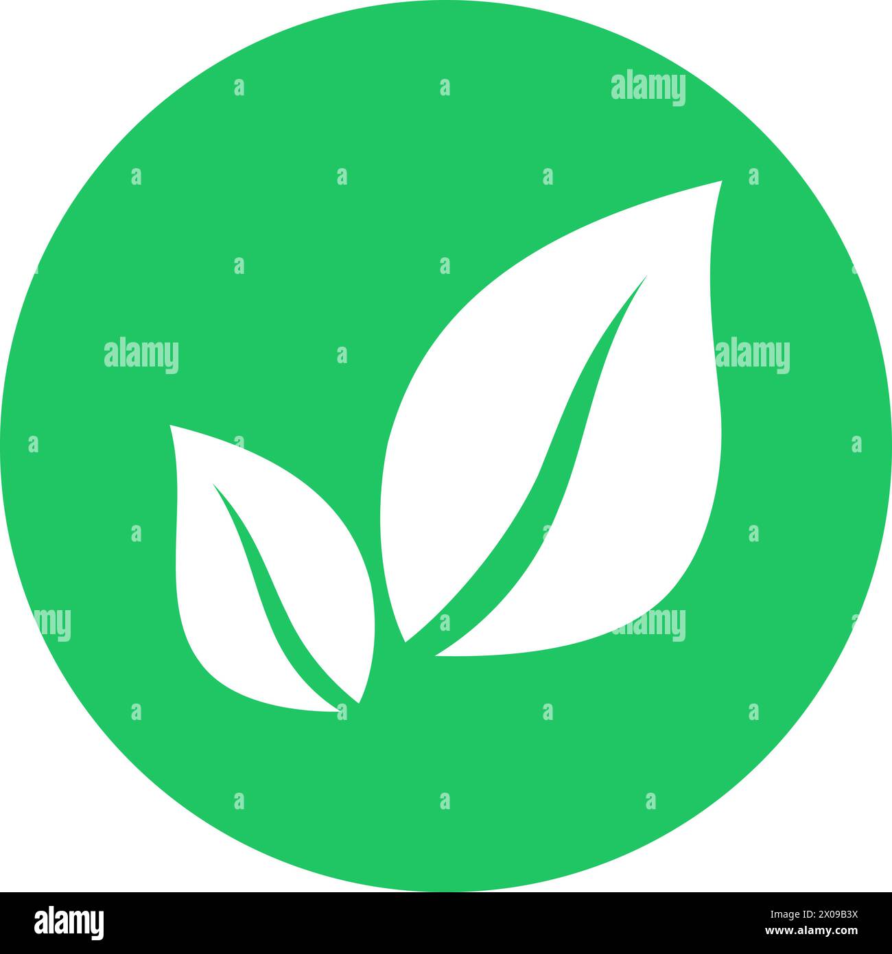 Green leaves icon as a symbol of environmental protection and ecology ...