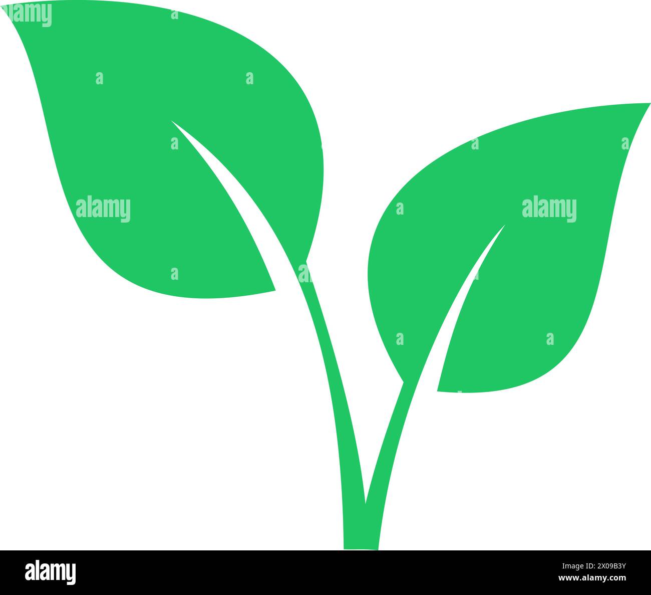 Green leaves icon as a symbol of environmental conservation principle ...