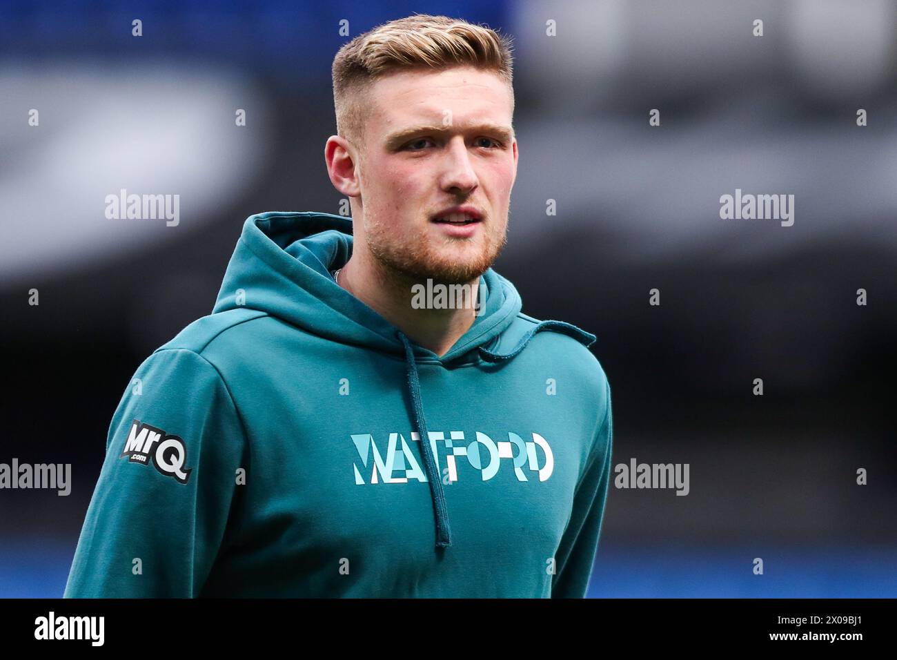 Ipswich, UK. 10th Apr, 2024. Watford's Mattie Pollock ahead of the ...