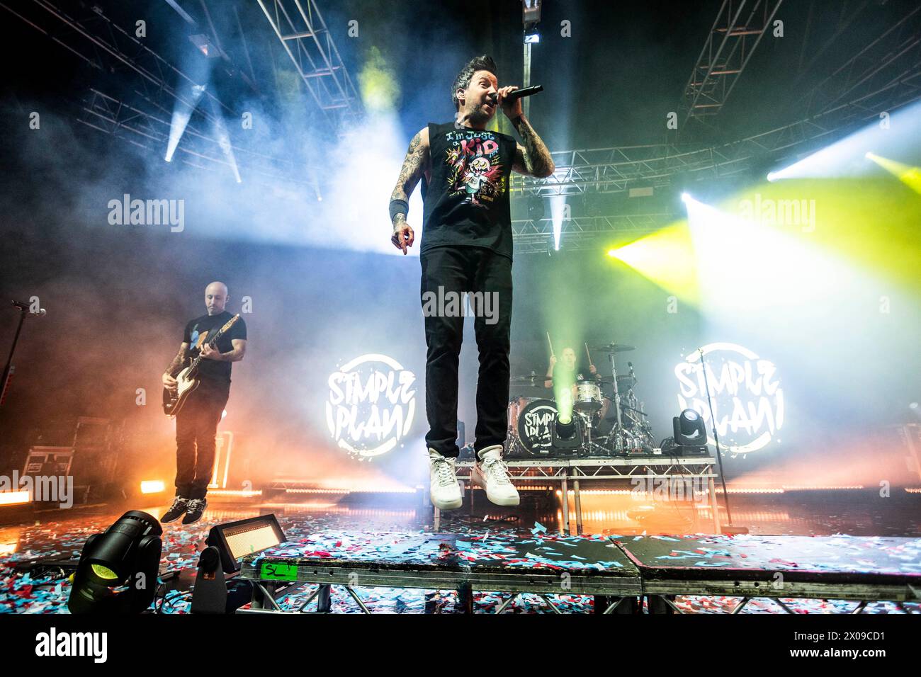 Milan, Italy. 25th Jan, 2024. Pierre Bouvier of Simple Plan is ...