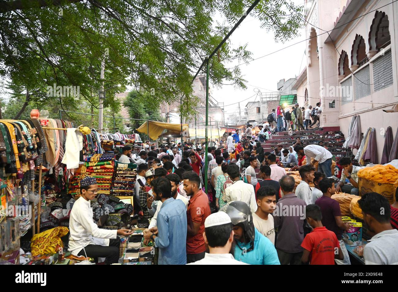GURUGRAM, INDIA - APRIL 10: People shopping outside Jama Masjid on the ...