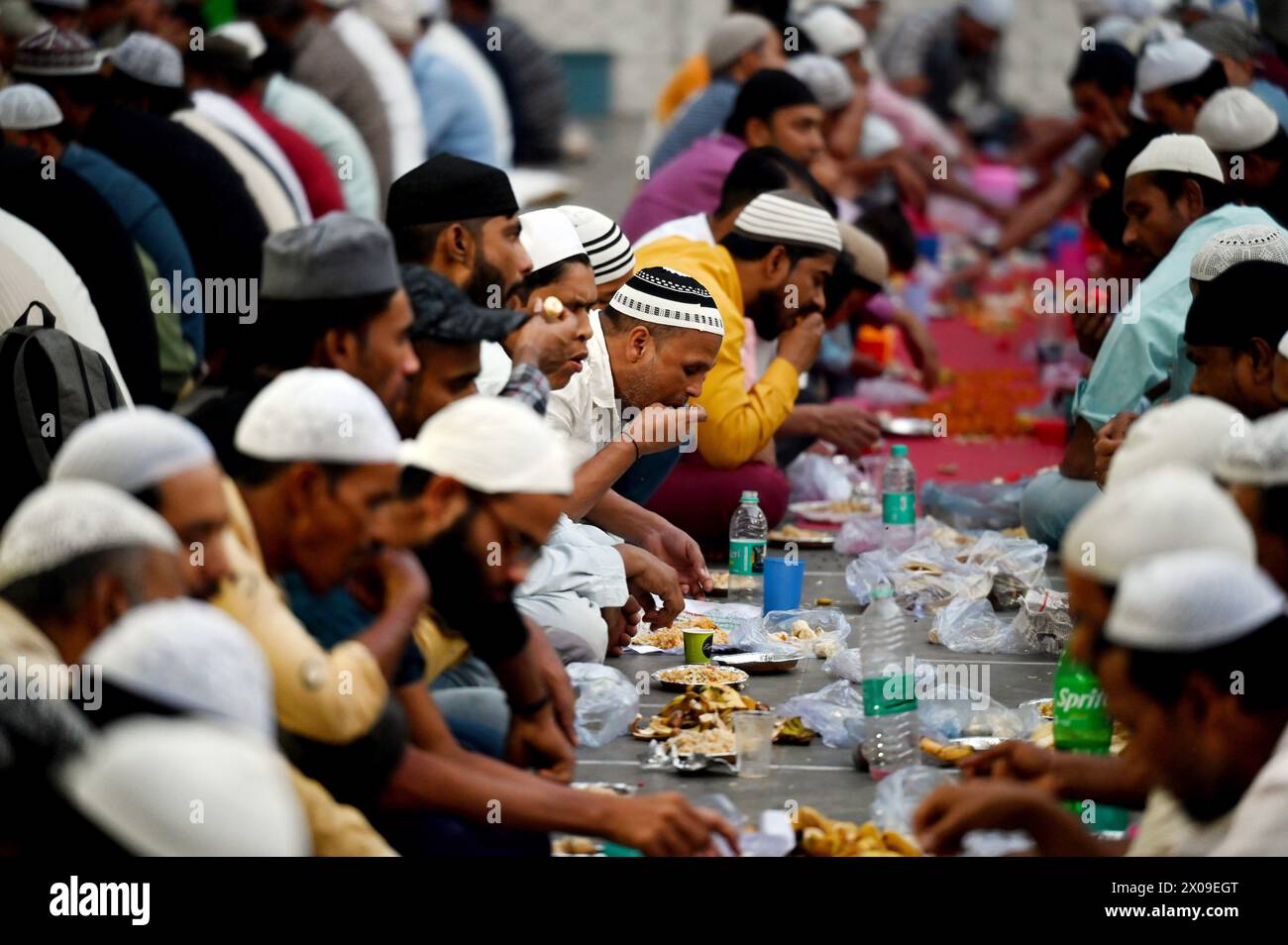 NOIDA, INDIA - APRIL 10: On the last day of Ramadan, Muslims offer ...