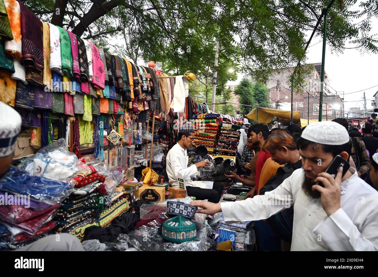 GURUGRAM, INDIA - APRIL 10: People shopping outside Jama Masjid on the ...