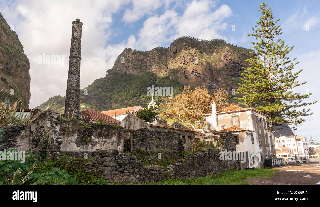 Abandoned sugar cane rum factory on the island of Madeira Stock Photo ...
