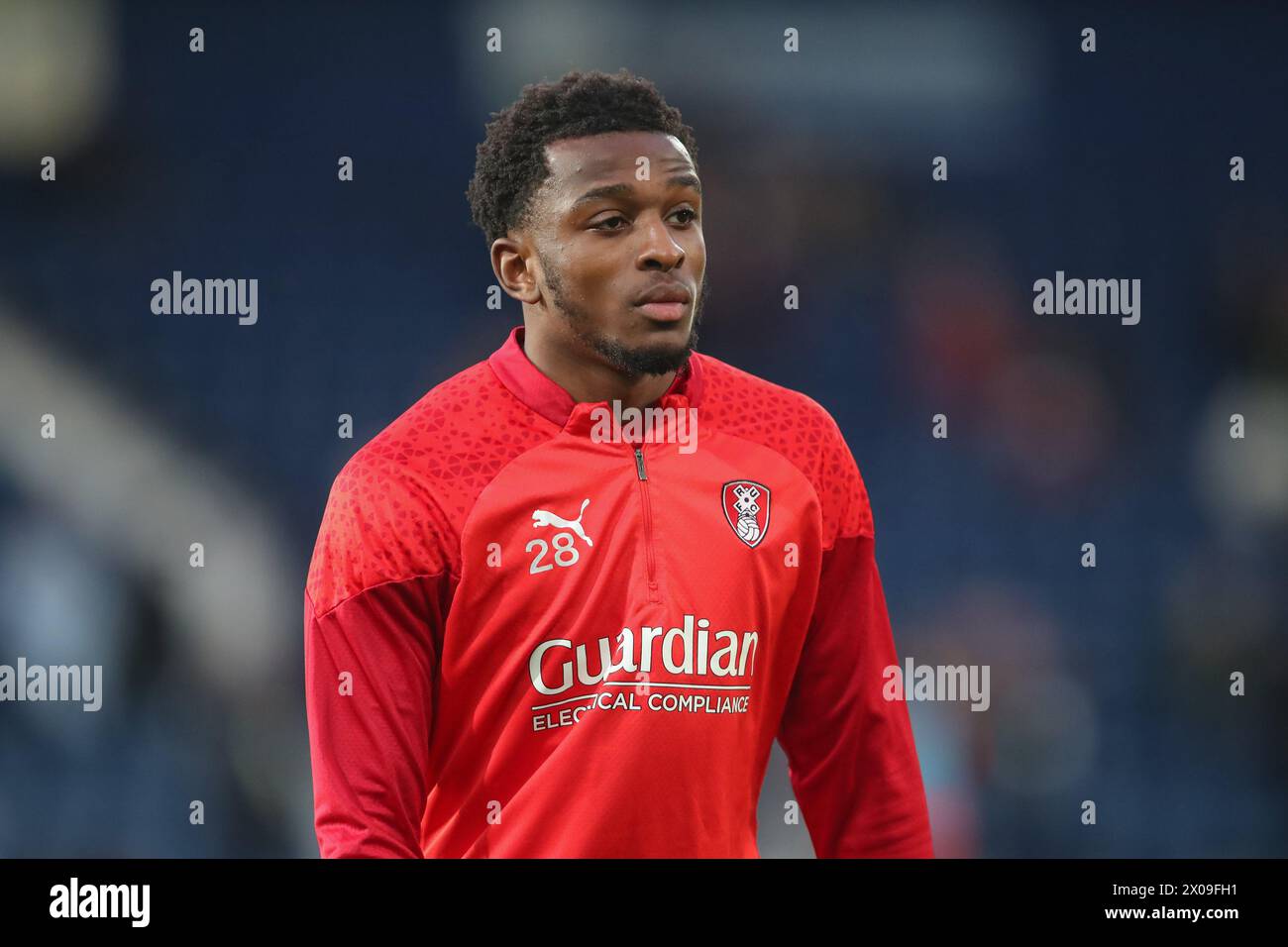 West Bromwich, UK. 10th Apr, 2024. Sebastian Revan of Rotherham United ...