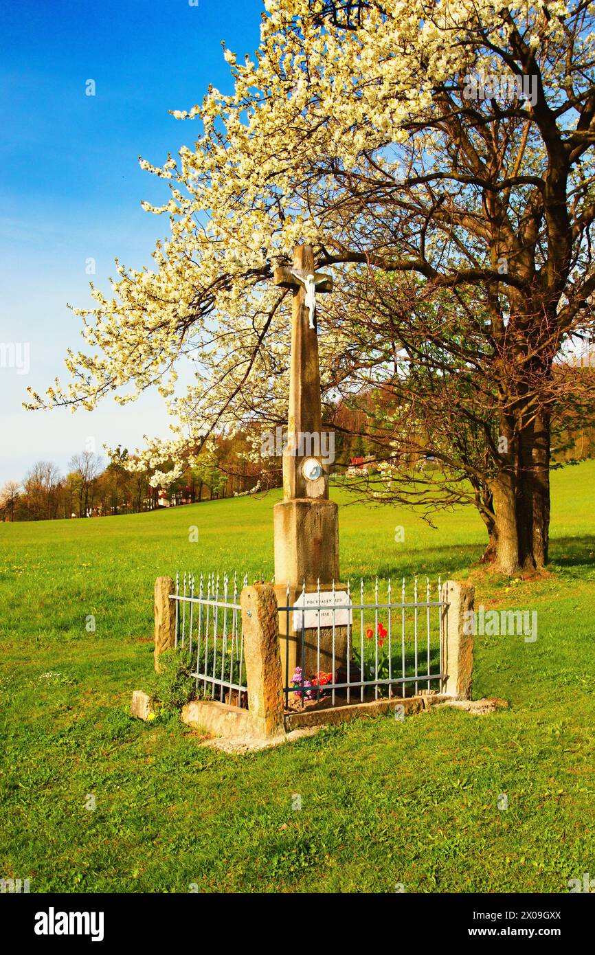The torment of God in the village of Celadna in the Beskydy Mountains ...