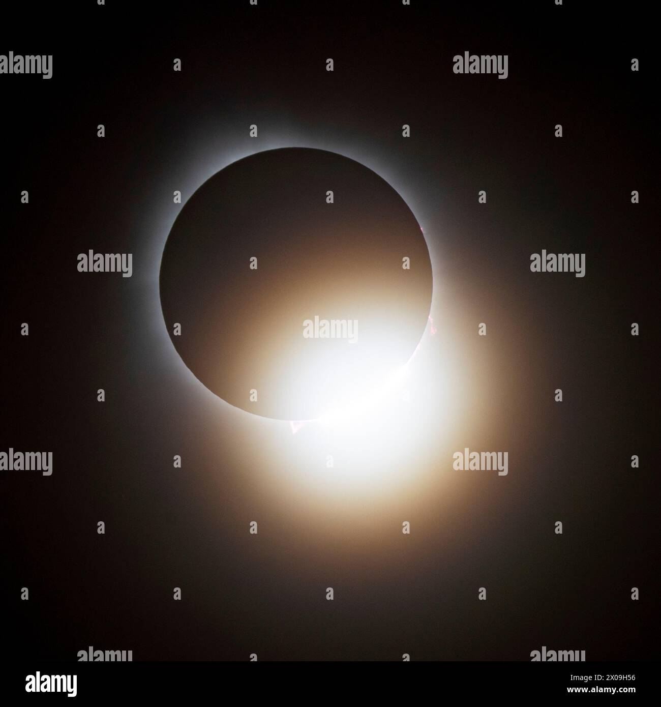 April 8, 2024: Vincennes, IL - A view of the Sun emerging from behind ...