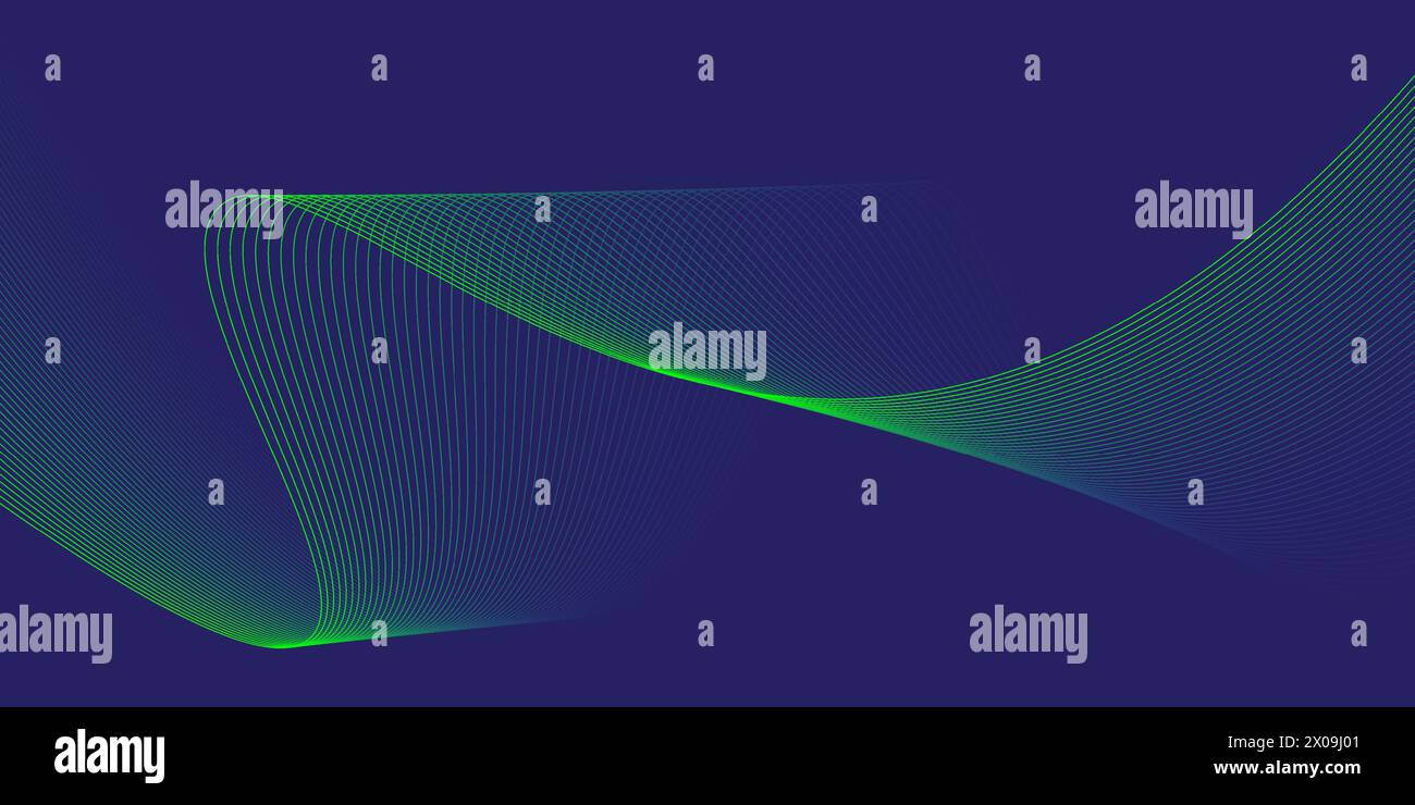 moving lines design element. Modern green gradient flowing lines ...