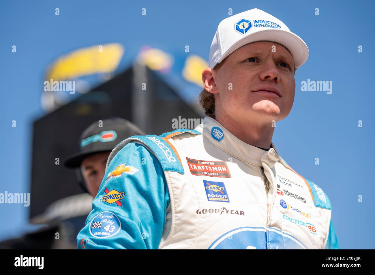 Thad Moffitt takes to the track to practice for the Long John Silver's ...
