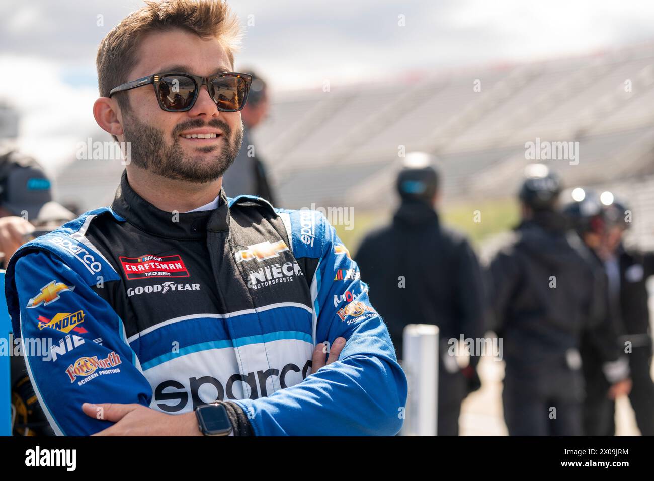 Bayley Currey takes to the track to practice for the Long John Silver's ...