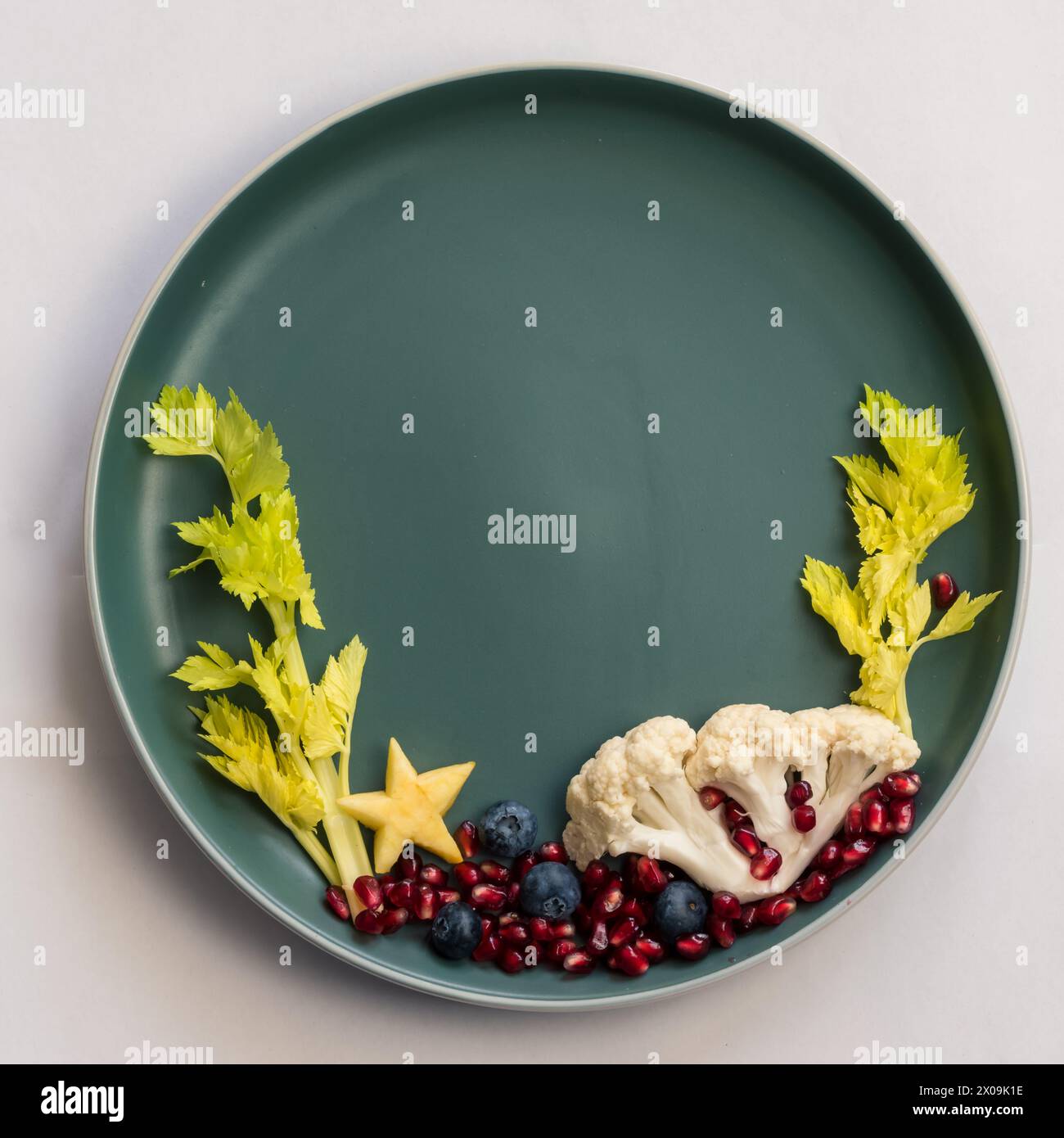creative plate for children with magic undersea world made from fruits ...