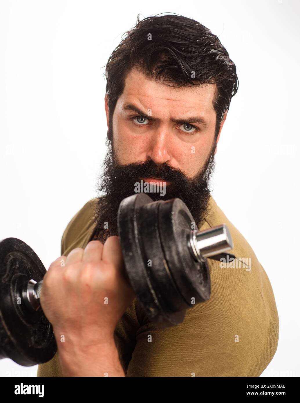 Portrait bodybuilder man flexing muscles hi-res stock photography and ...