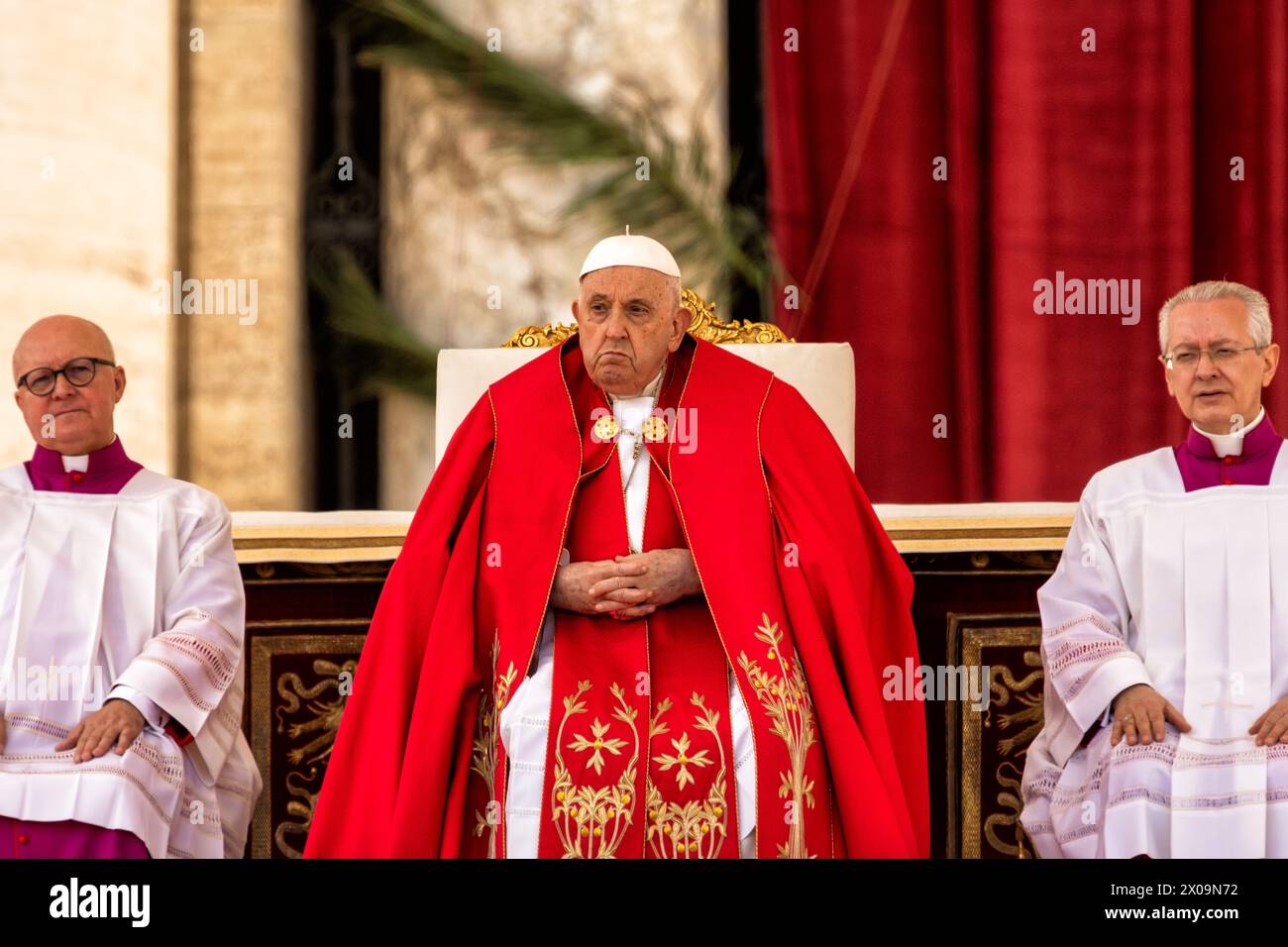 03 24 2024: Pope Francis Bergoglio happy and smiling on the car greets ...