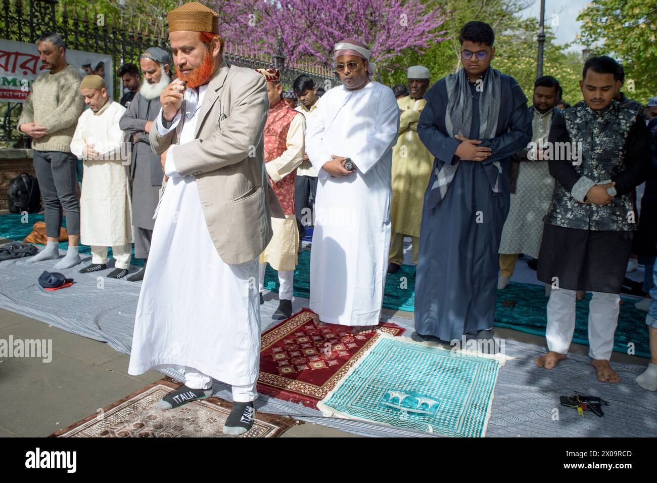 April 10, 2024, Rome, Italy: An Imam, wearing socks with the writing ...