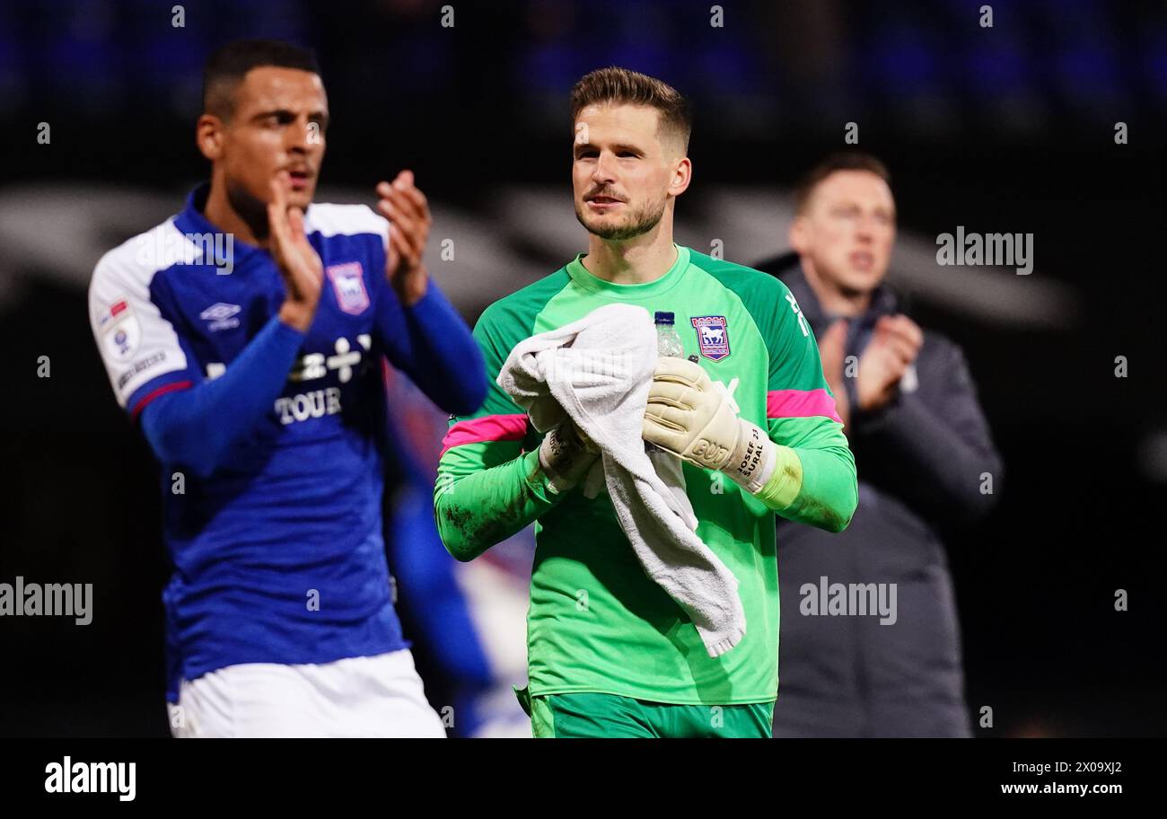 Ipswich Town goalkeeper Vaclav Hladky applauds the fans after the Sky ...