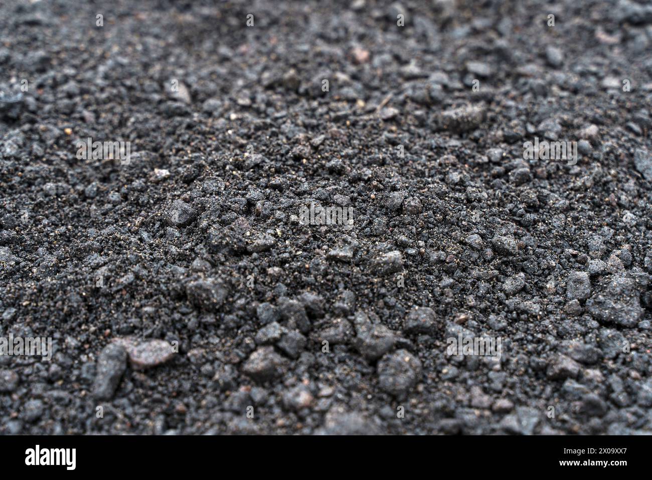 Black soil texture background. Black land surface. Farm agriculture ...