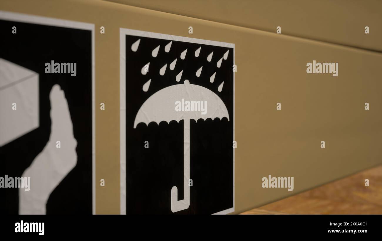 Tracking codes and shipment information labeled on container boxes in ...