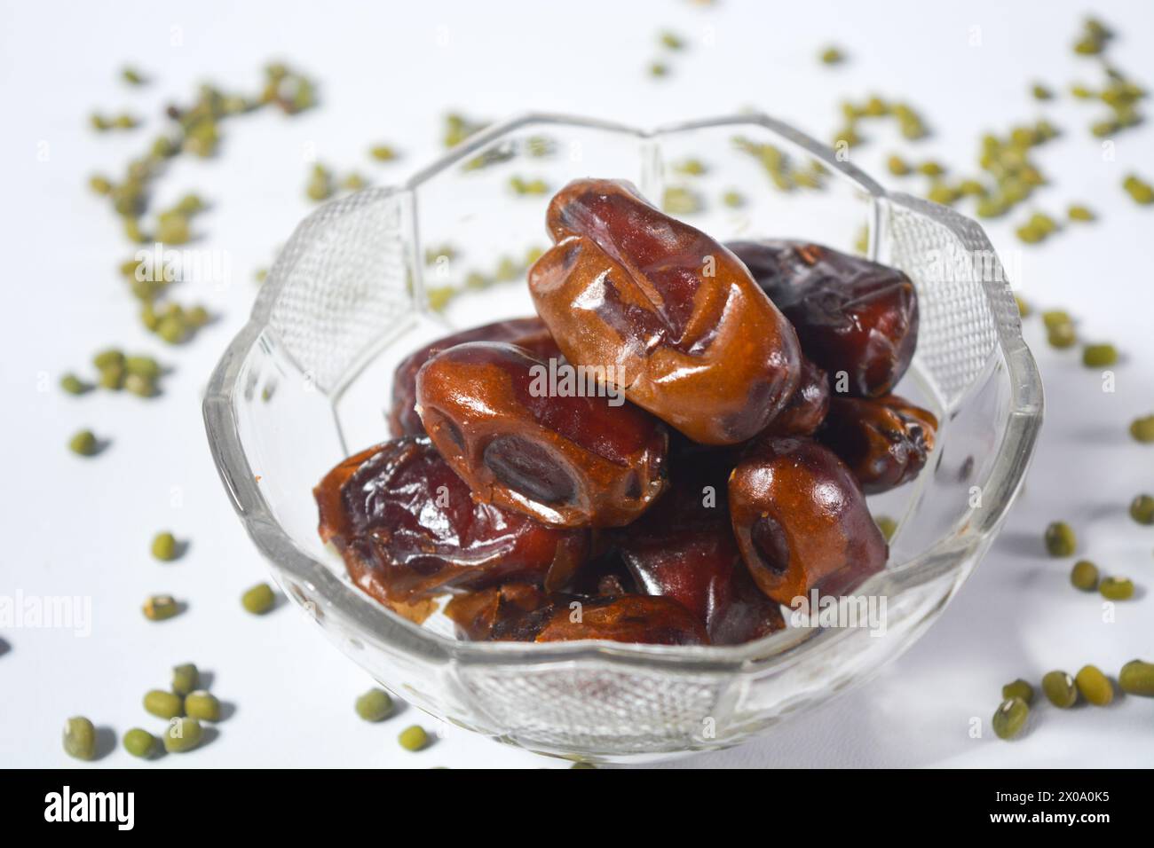 Pile of delicious dried dates isolated on white background. Arabic food ...
