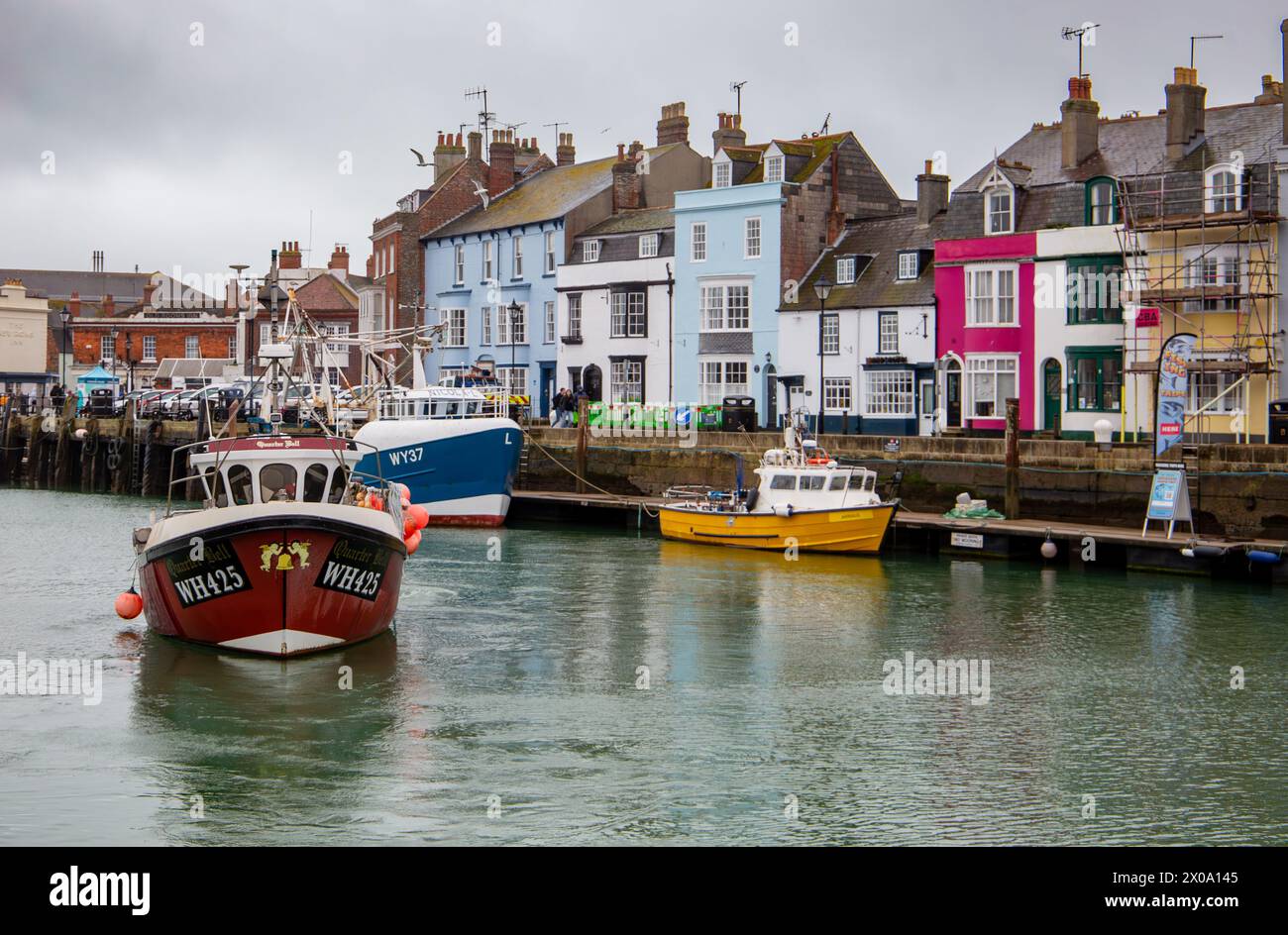 Small fishing boats in Weymouth harbour harbor Dorset UK Stock Photo ...