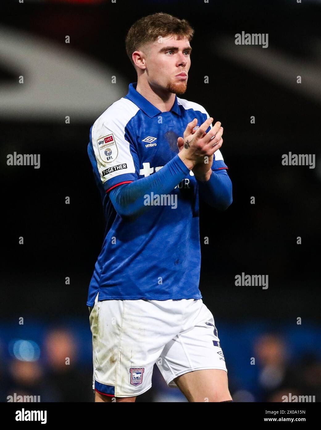 Ipswich, UK. 10th Apr, 2024. Ipswich Town's Leif Davis after the final ...