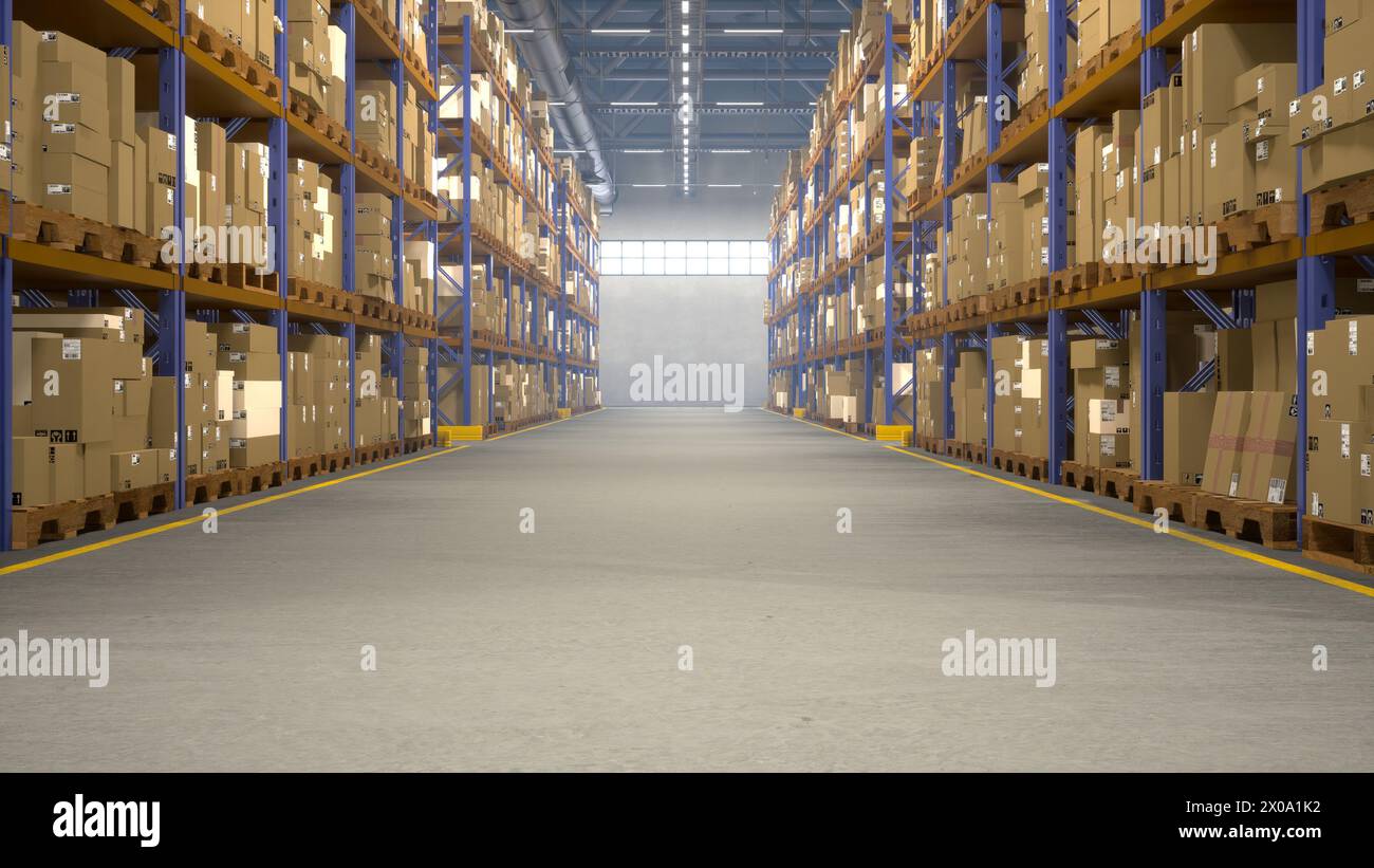 Logistics facility retaining products awaiting distribution and ...