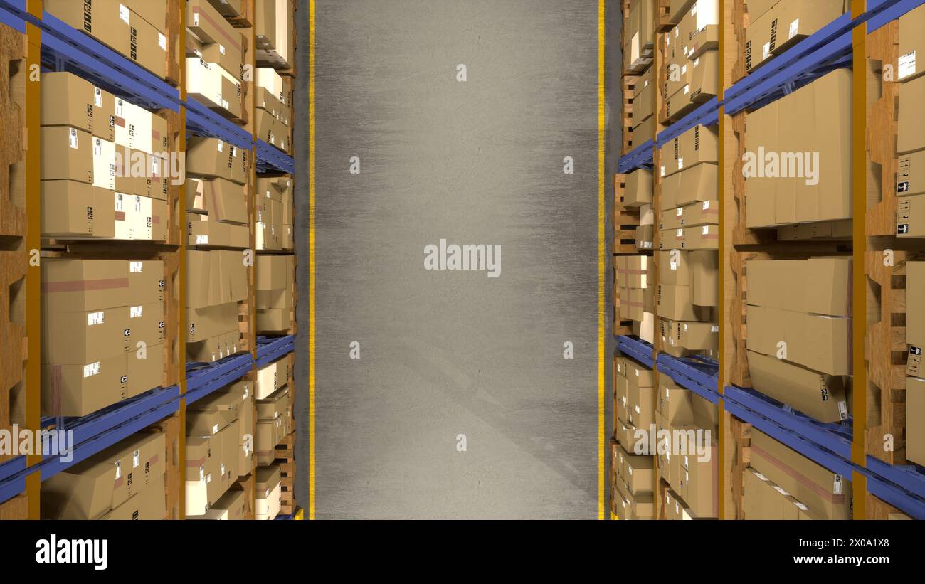 Supply chain goods with delivery order information and barcodes, items ...