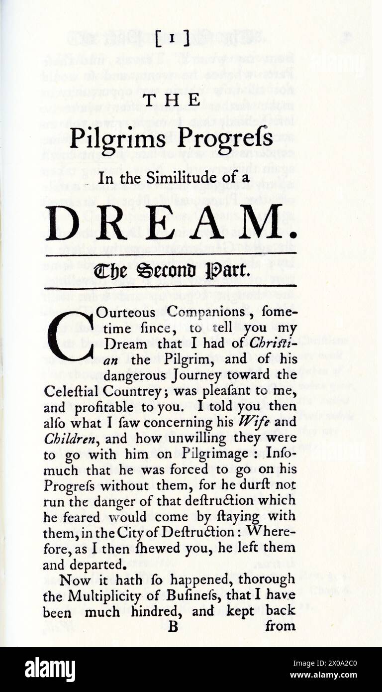 First page of a 1684 edition of John Bunyan's book The Pilgrim's ...