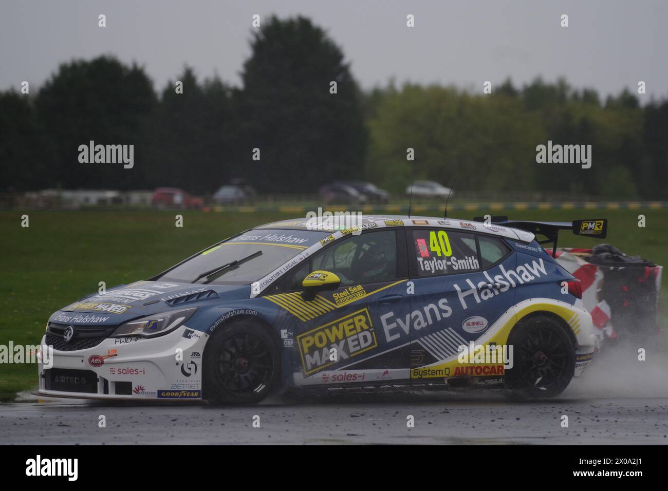 Dalton on Tees, 10 April 2024. Árón Taylor-Smith driving a Vauxhall ...