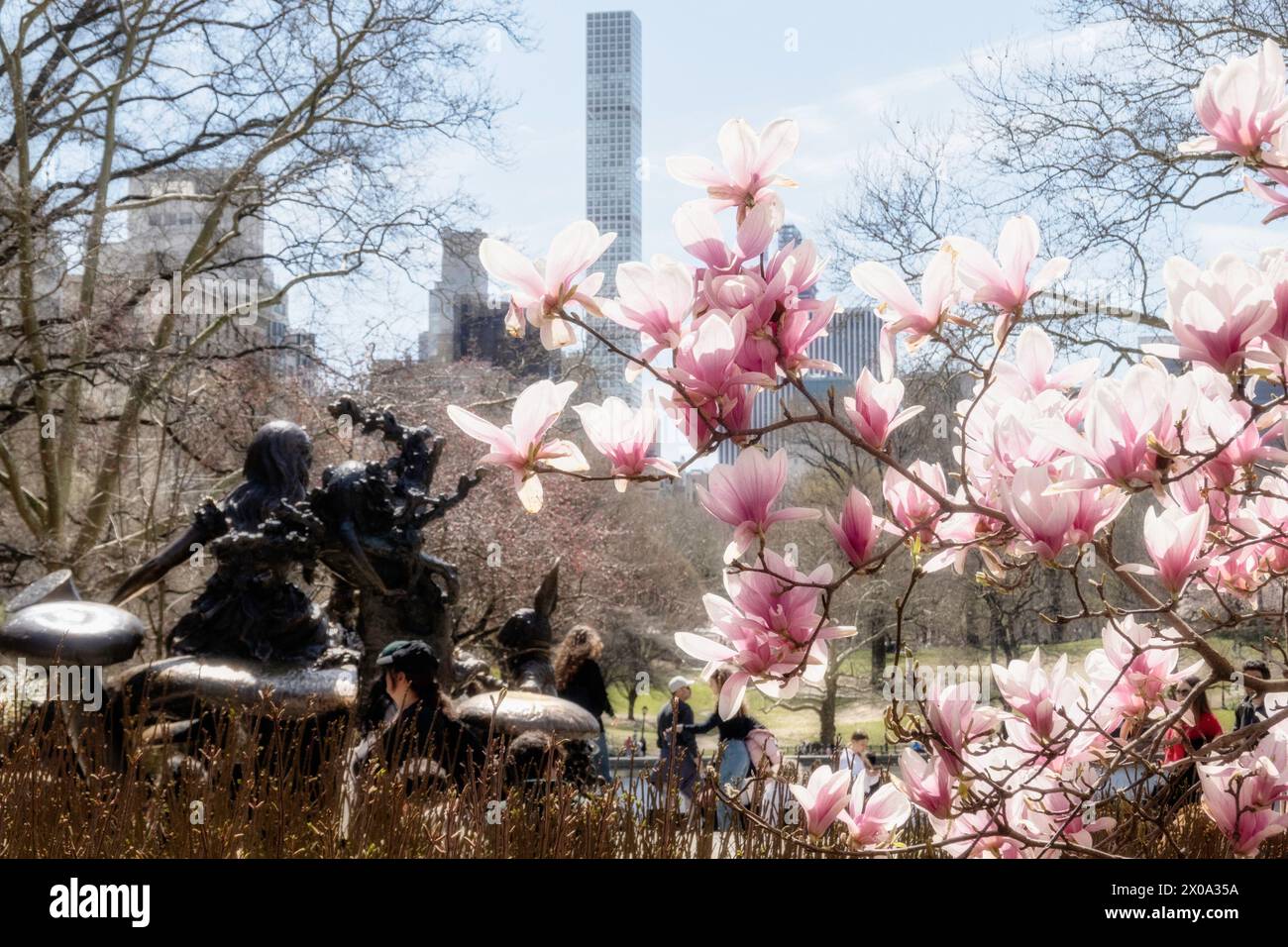 The Alice in Wonderland sculpture of the tea party is surrounded by ...