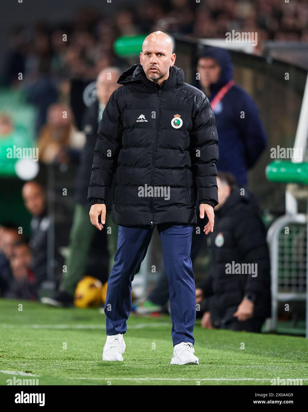 Real Racing Club head coach Jose Alberto Lopez Menendez looks on during ...