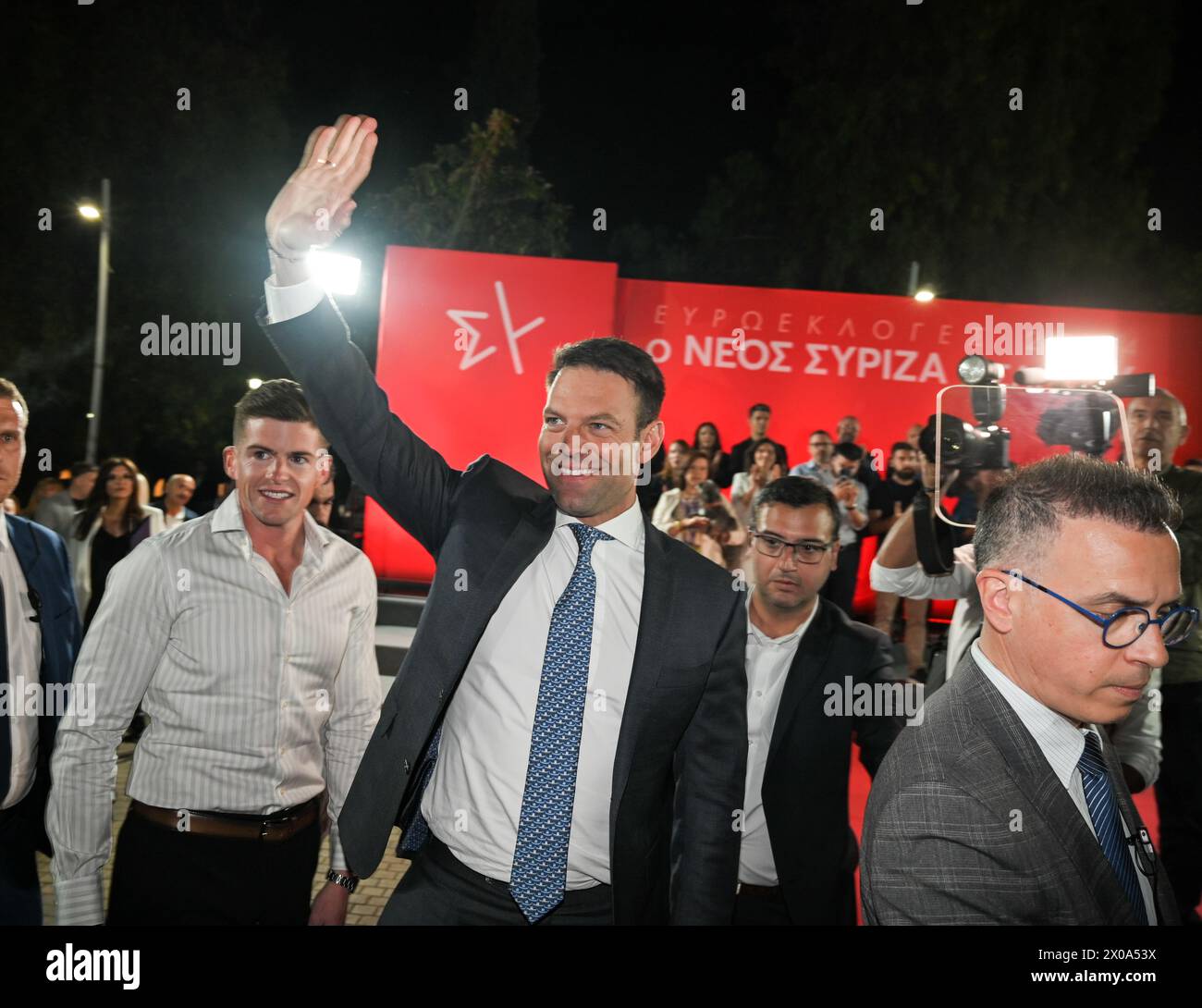 Athens, Greece. 10 April 2024. Main opposition SYRIZA party leader ...