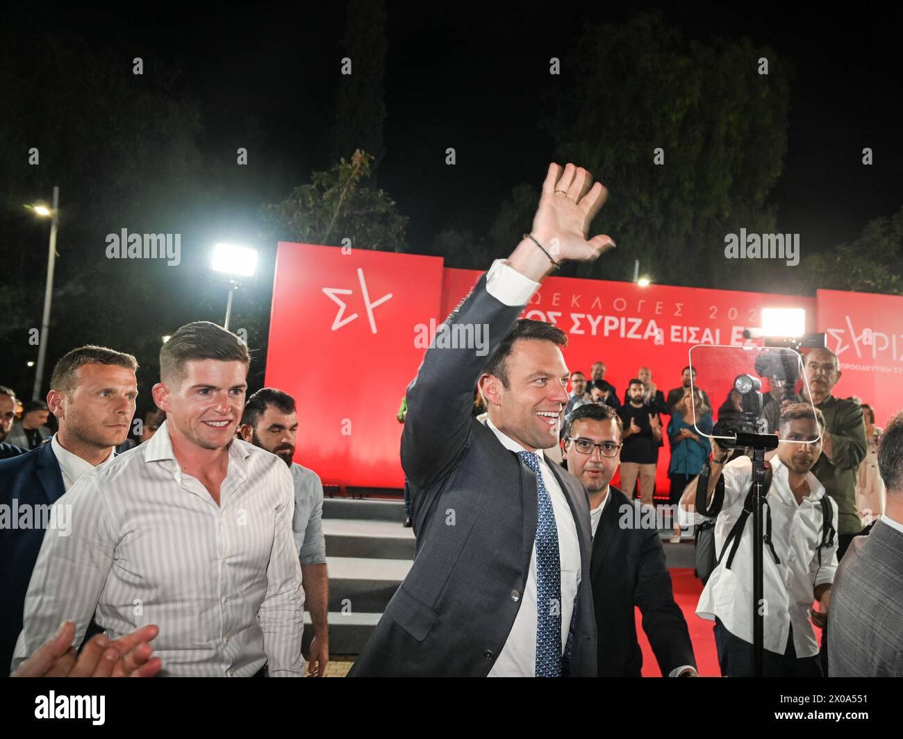 Athens, Greece. 10 April 2024. Main opposition SYRIZA party leader ...