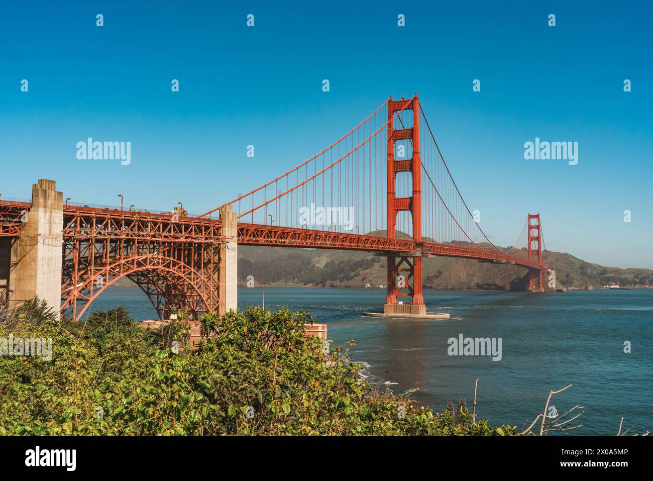 San Francisco, California, April 9, 2024. Golden Gate Bridge spans the ...