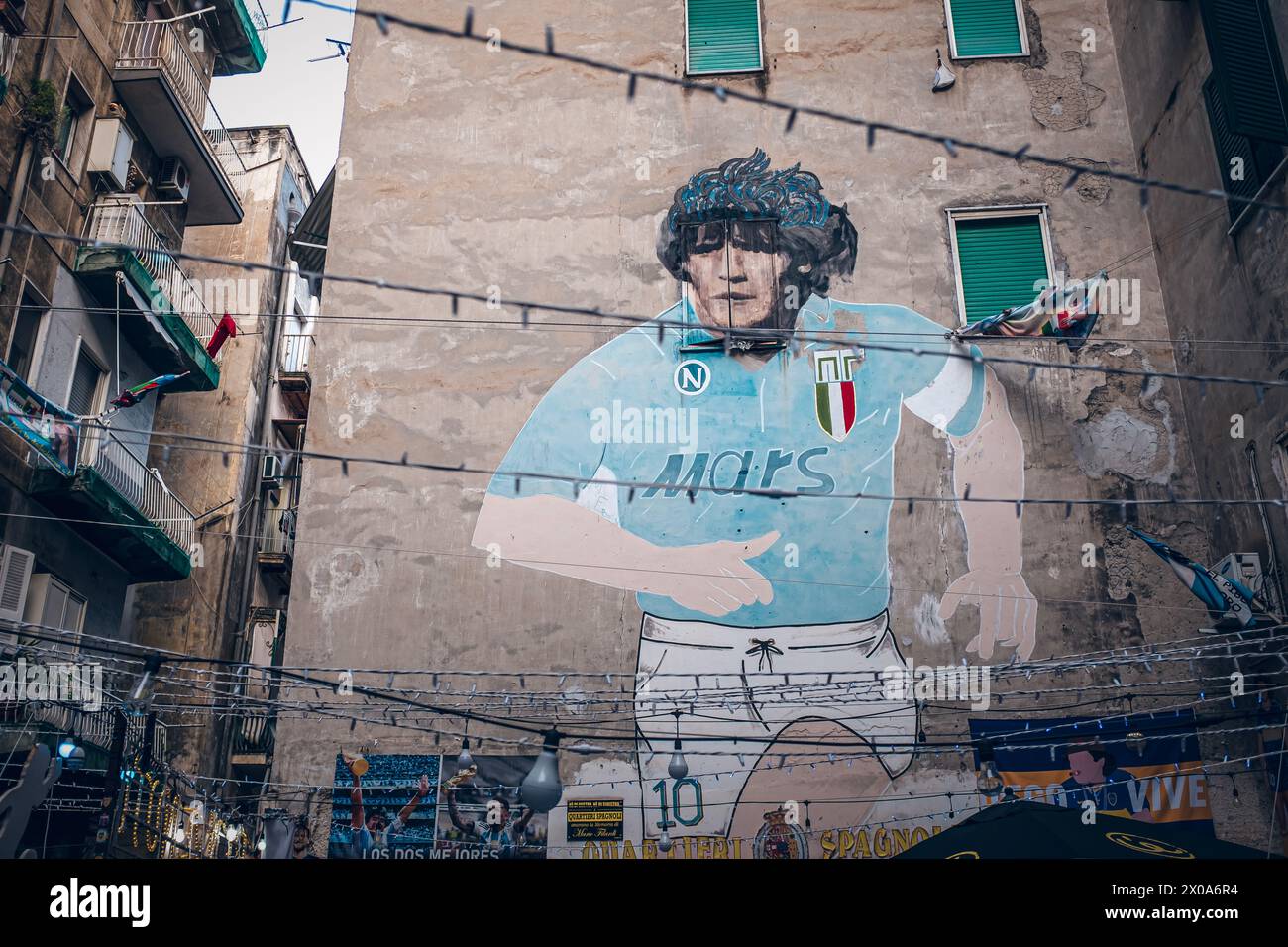 Graffiti of Diego Armando Maradona and the Sanctuary of Diego Armando ...