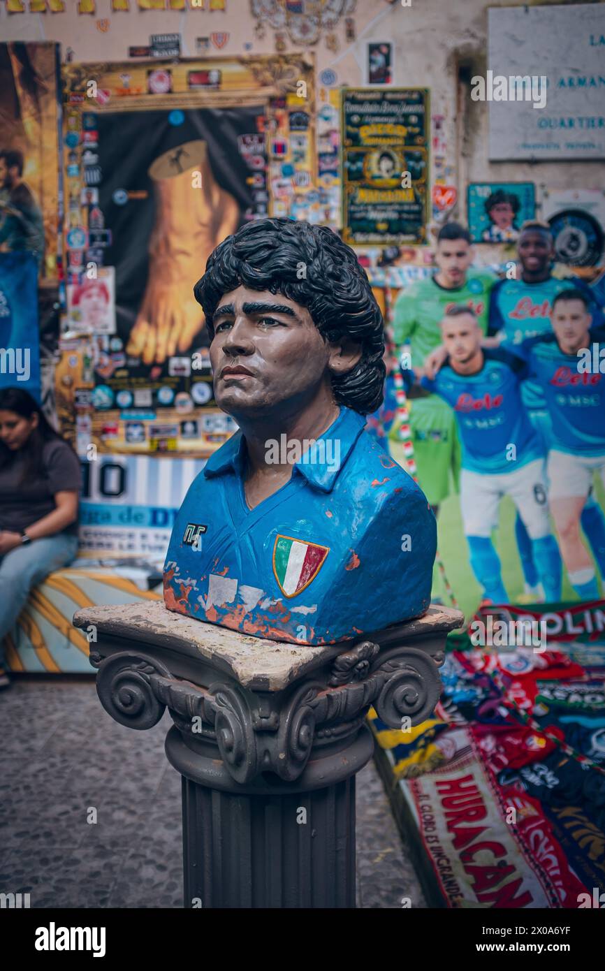 Bust or sculpture of Diego Armando Maradona and the Sanctuary of Diego ...