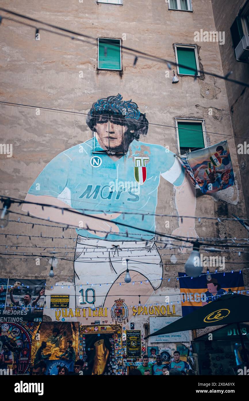 Graffiti of Diego Armando Maradona and the Sanctuary of Diego Armando ...