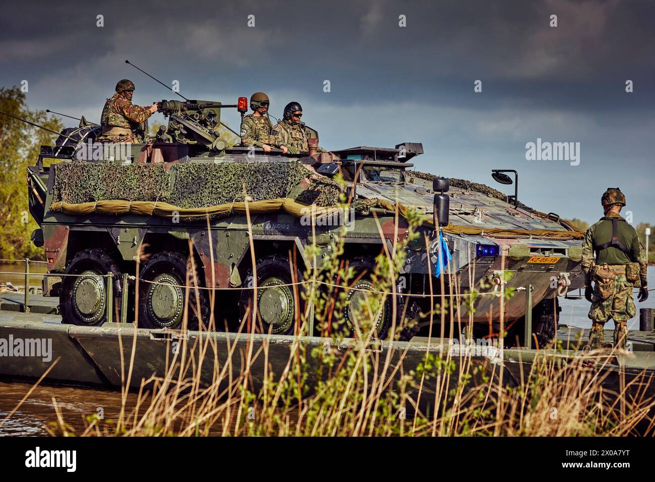 April 10, 2024, Olst, Netherlands: The Dutch army is crossing the river ...