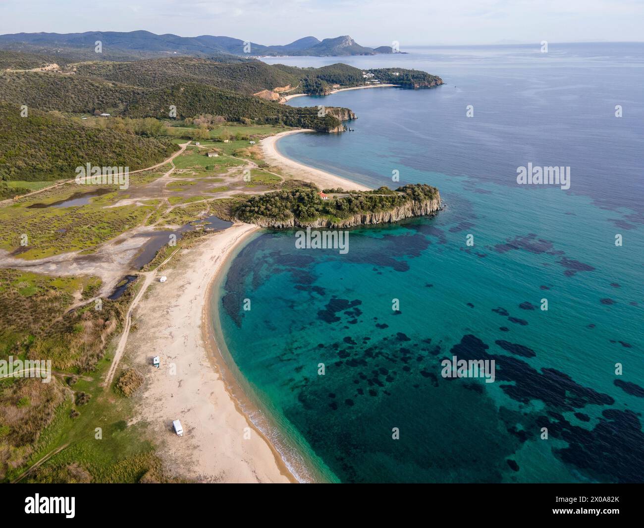 Amazing view of Sithonia coastline near Azapiko North Beach, Chalkidiki ...